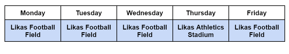 PE SCHEDULE - KIS Newsletter